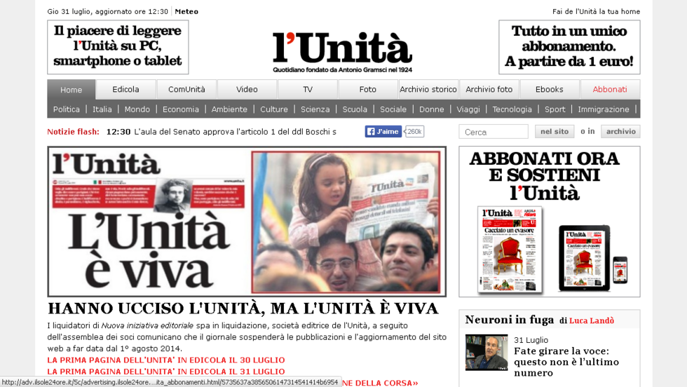 Italie: le quotidien «L'Unità» à l’agonie