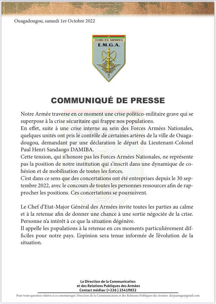 Burkina Faso: retour sur un samedi mouvementé au lendemain du coup d'État