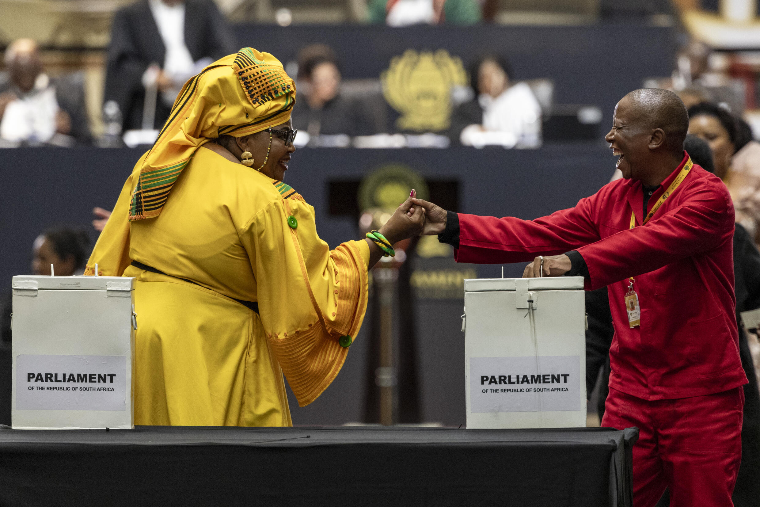 South Africa's Ramaphosa re-elected after coalition deal