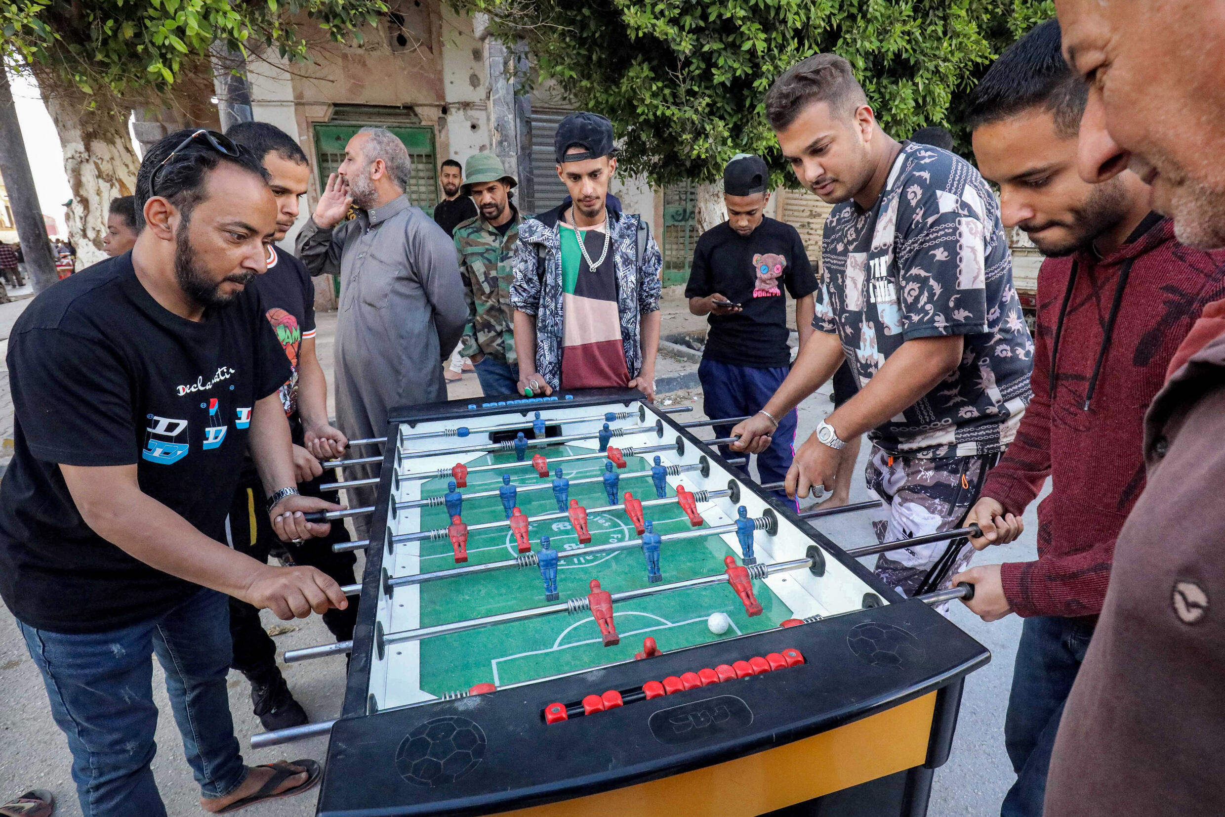 Players twist for glory at the table football World Cup