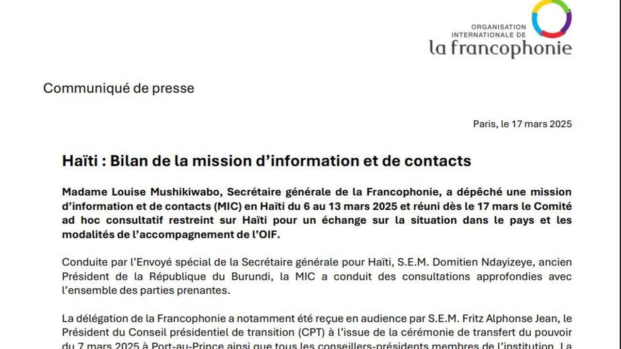 法语圈组织OIF第五次海地专会