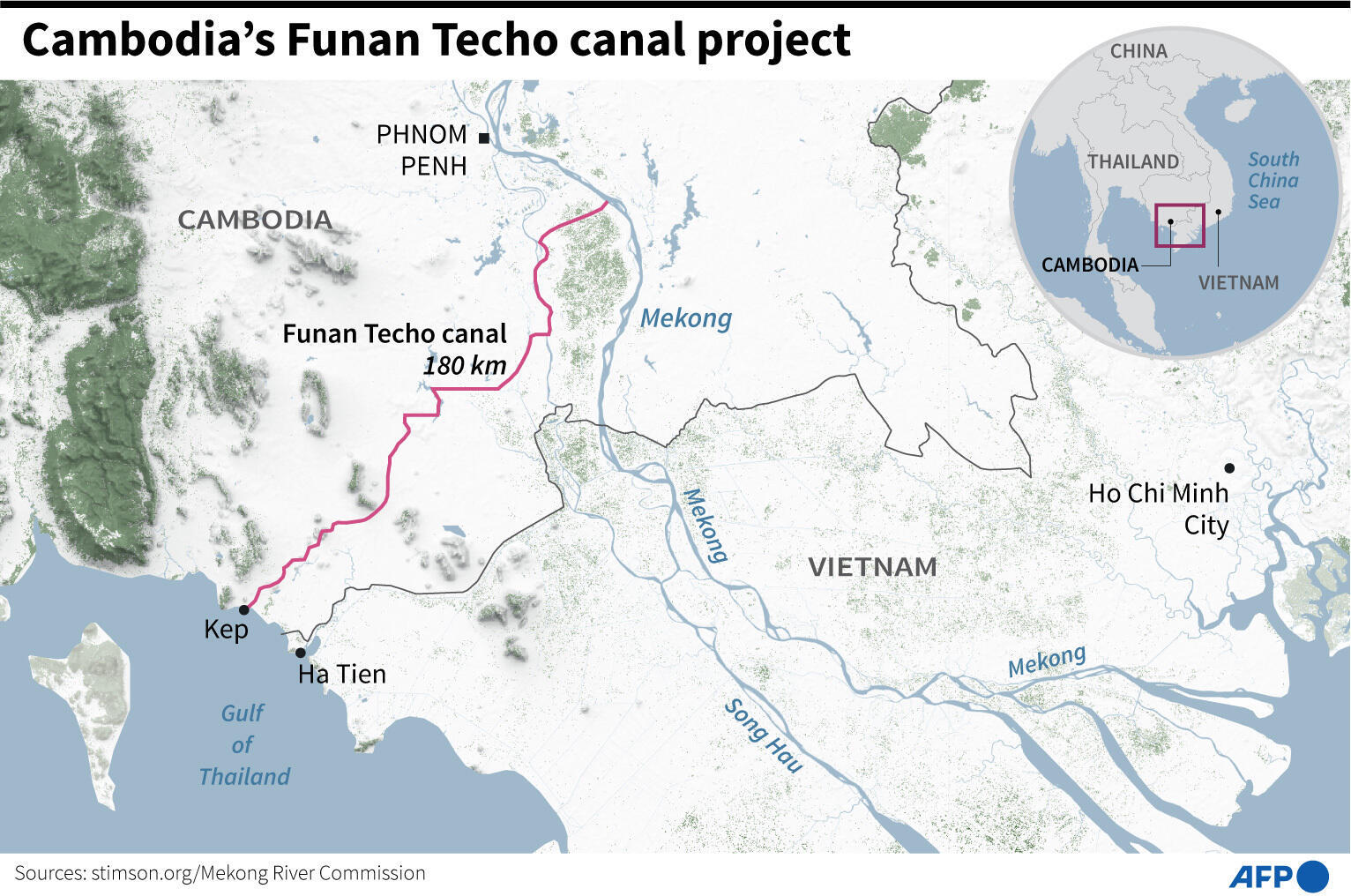 Cambodia PM launches project linking Mekong river to sea via canal
