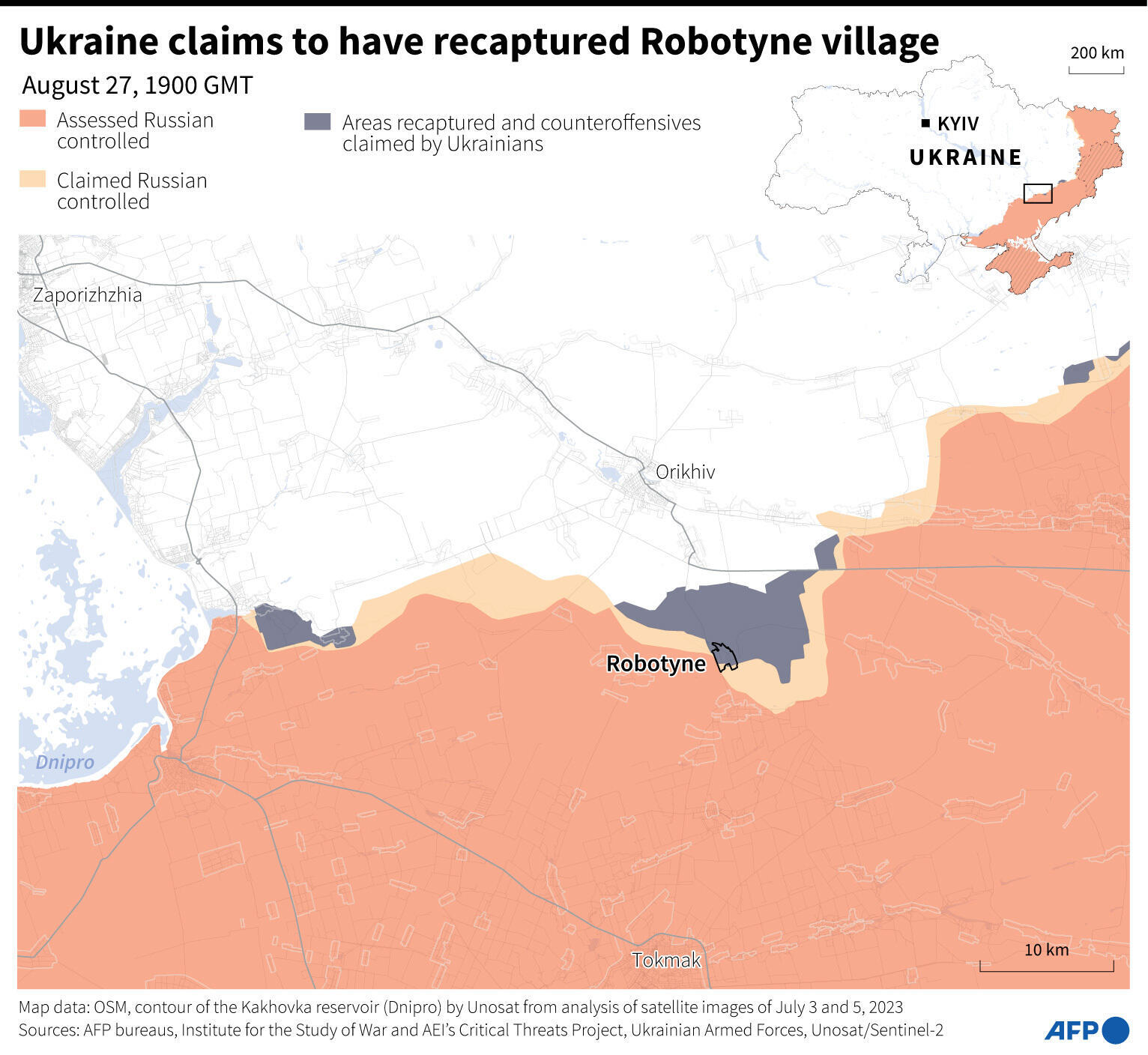 Ukraine says captured Robotyne, eyes breakthrough in south