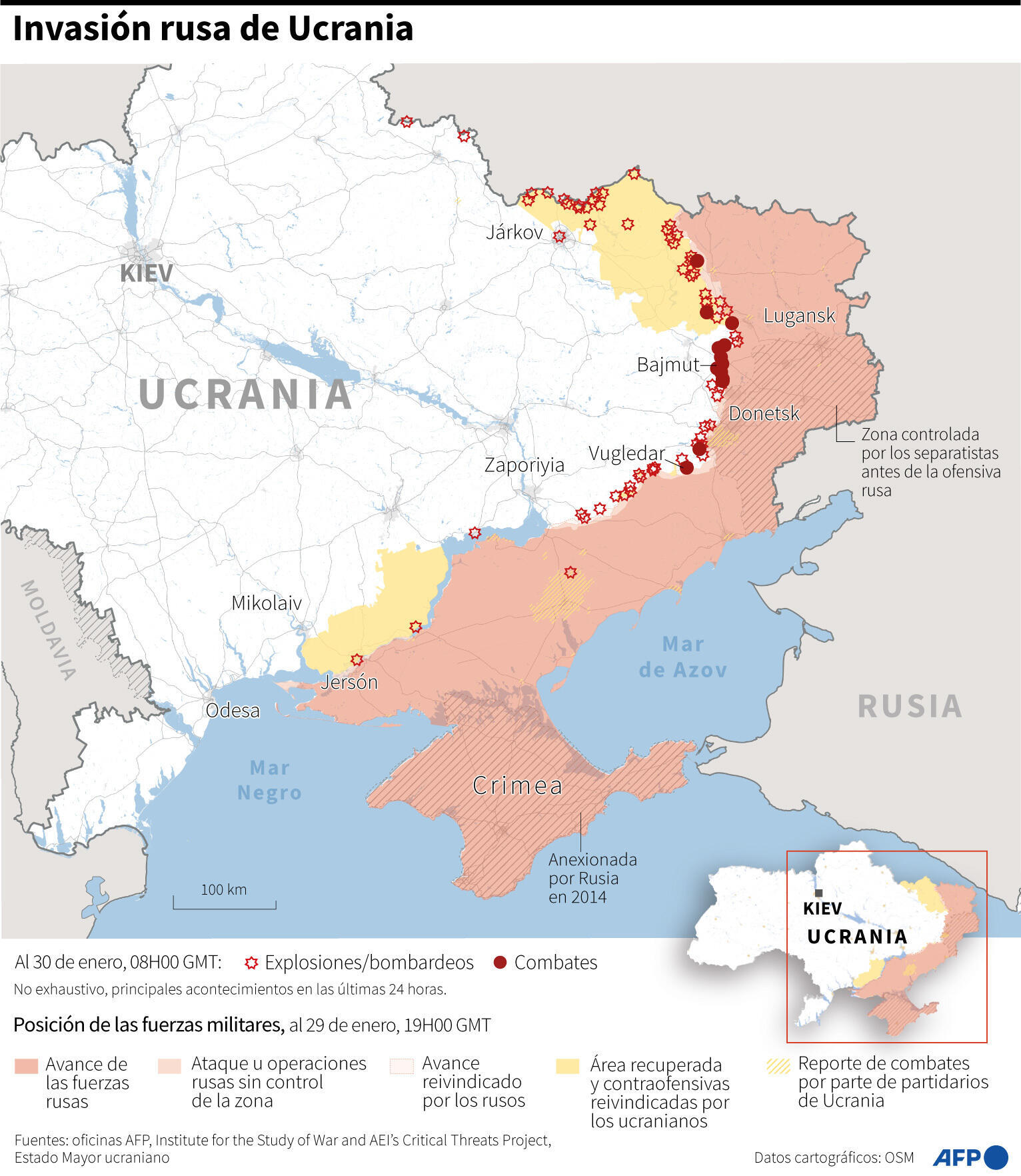 Ucrania niega que las tropas rusas estén avanzando en la región de Vugledar