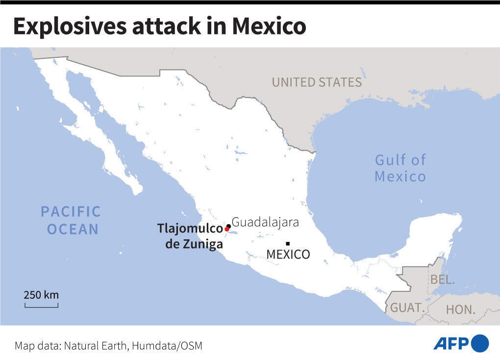 Six dead in explosives attack on Mexican police