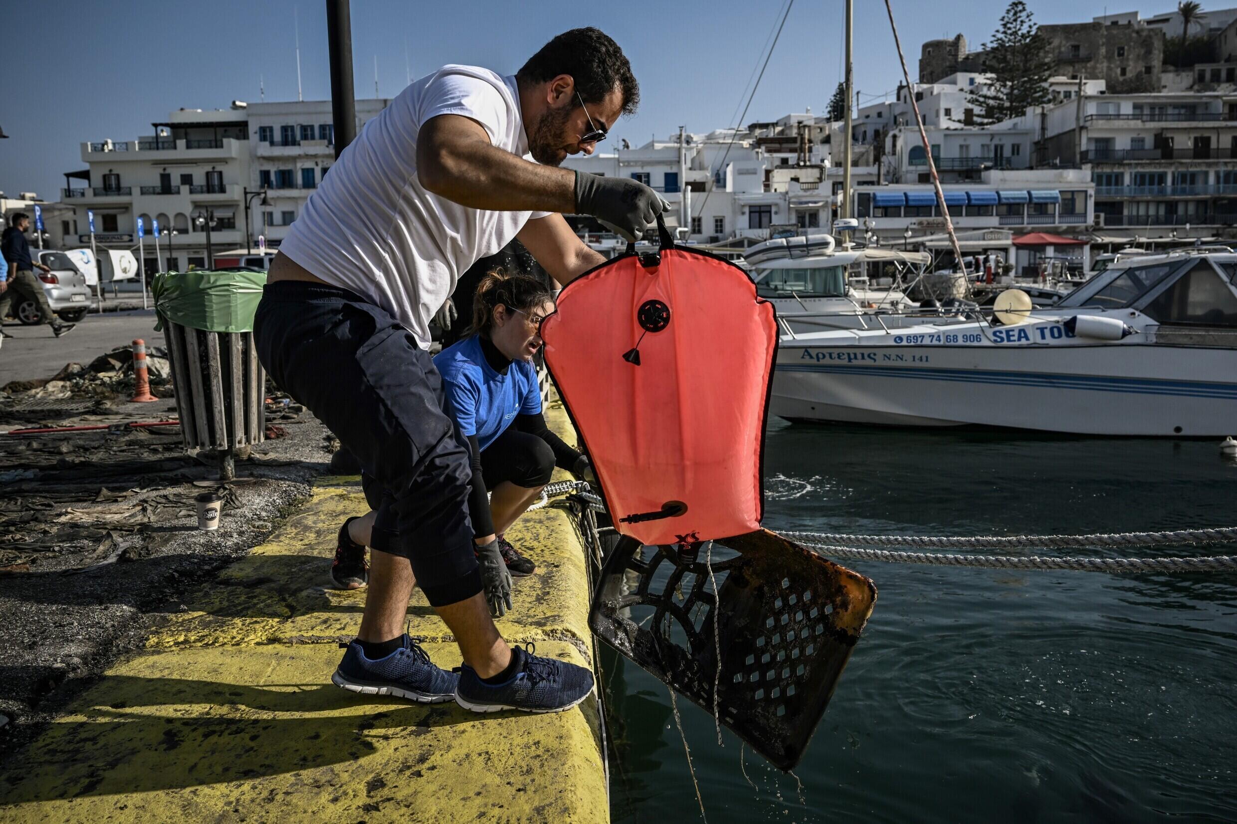 'A shock': divers fish for waste to preserve Greece's Aegean shores