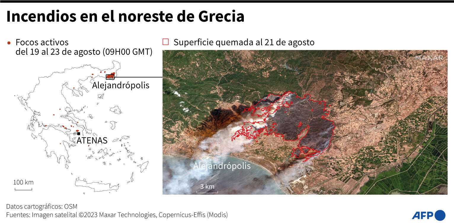 Los incendios se multiplican en Grecia y cubren Atenas de humo