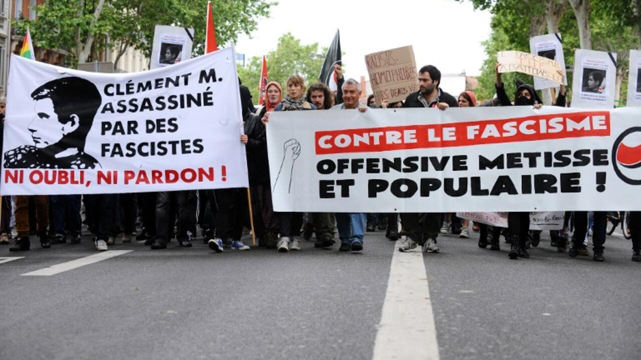 Spanish anti-fascist protesters pay homage to French student Clément Méric