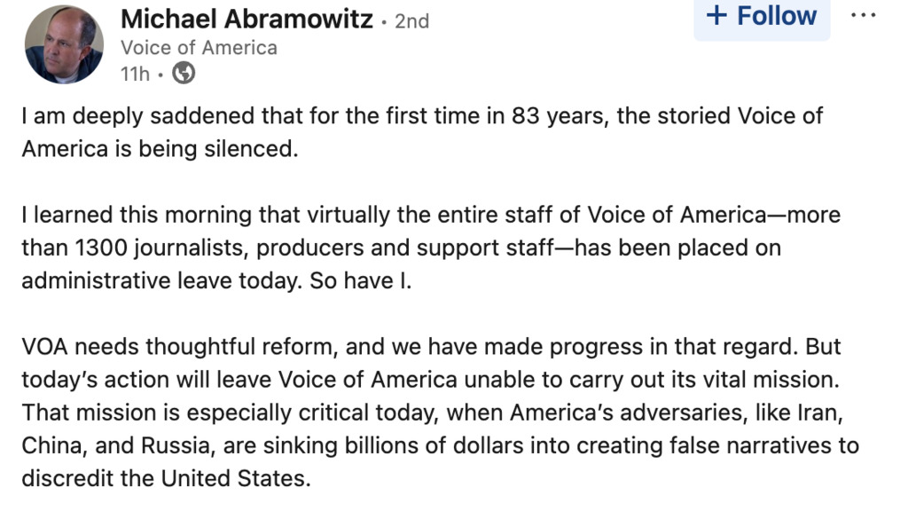 美國之音、自由亞洲等恐吹熄燈號 特朗普“送給敵人的大禮” - 要聞解說