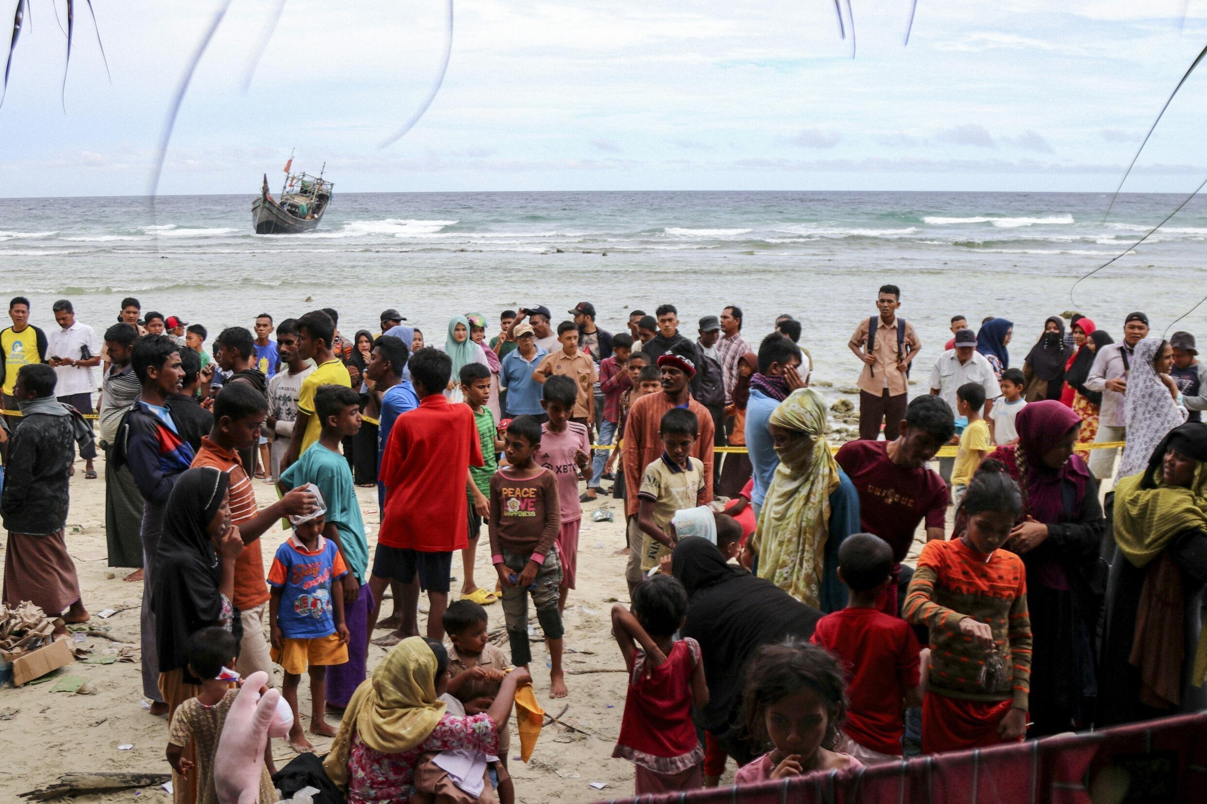 Over 100 Rohingya refugees land in Indonesia, 2 more boats at sea