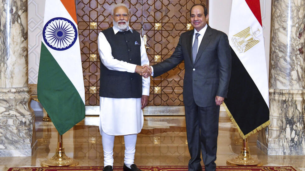Inde: le Premier ministre Narendra Modi en visite en Égypte