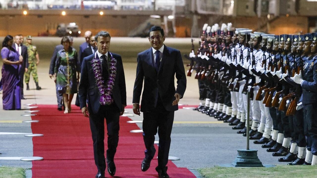 French leader Emmanuel Macron makes short but 'historic' stop in Sri Lanka