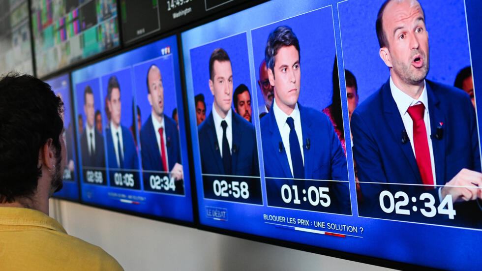 Législatives en France: un débat à trois éclipsé par le duel Bardella/Attal