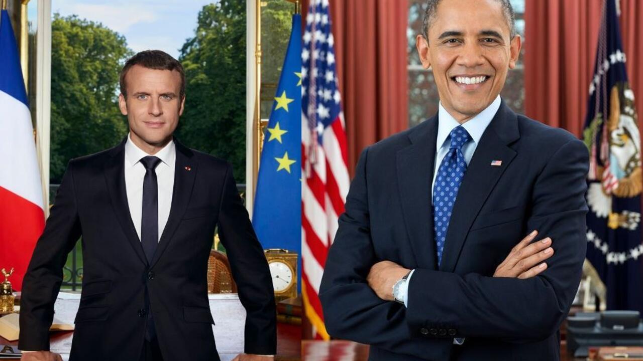 Macron recebe seu “mentor” Obama em Paris