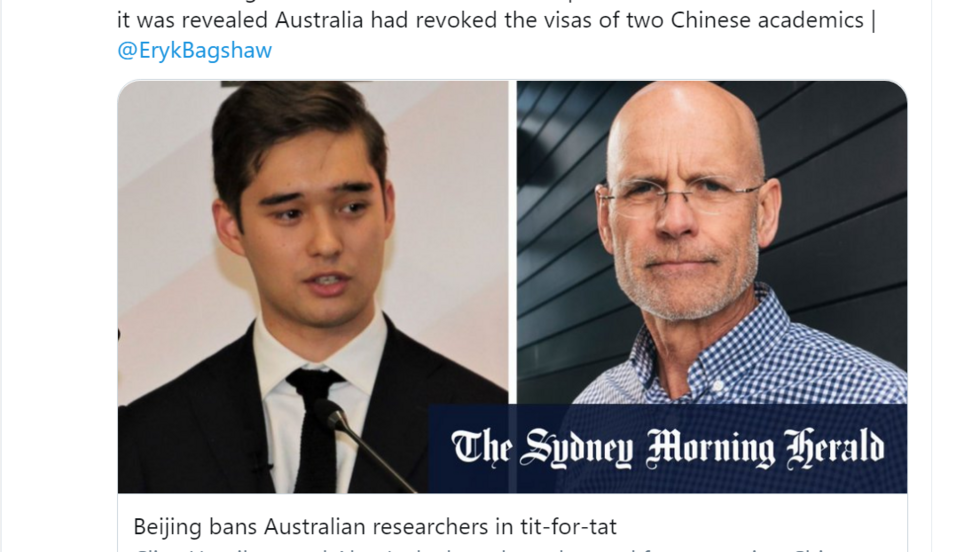 澳洲两学者被禁入境 中澳关系恶化 病毒闹的？