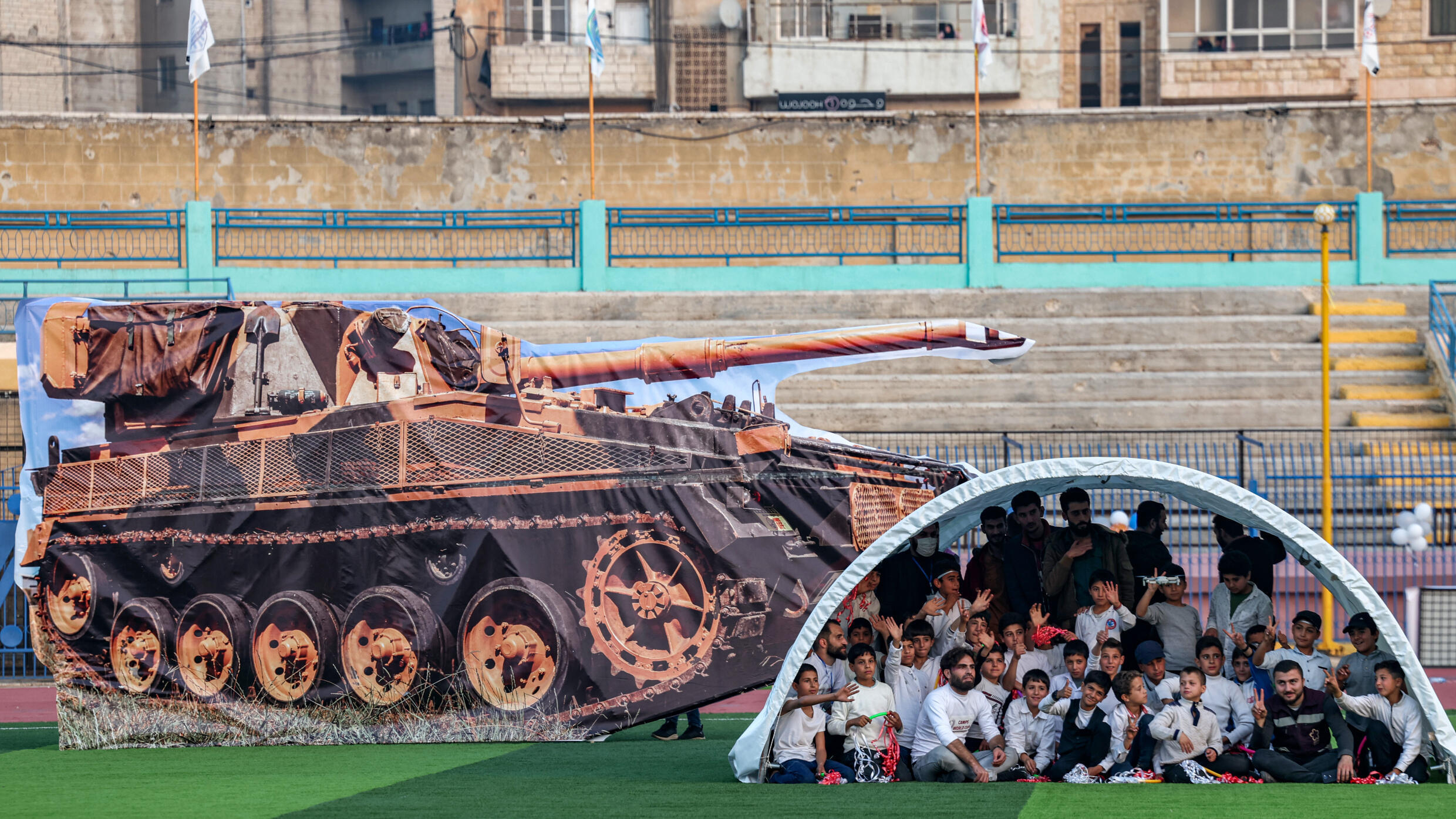 Children in Syria's Idlib hold their own World Cup
