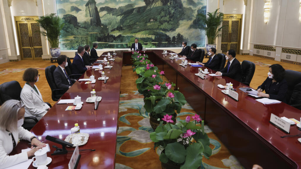 习近平布林肯会谈场面 犹如王朝式外交再现