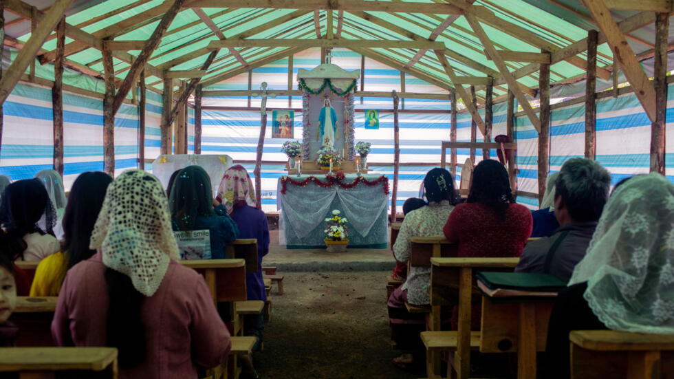 Myanmar's displaced pray and teach under deadly skies