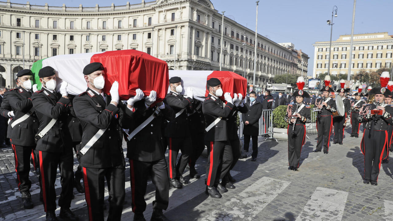 Italy pays tribute to ambassador, bodyguard killed in DRC